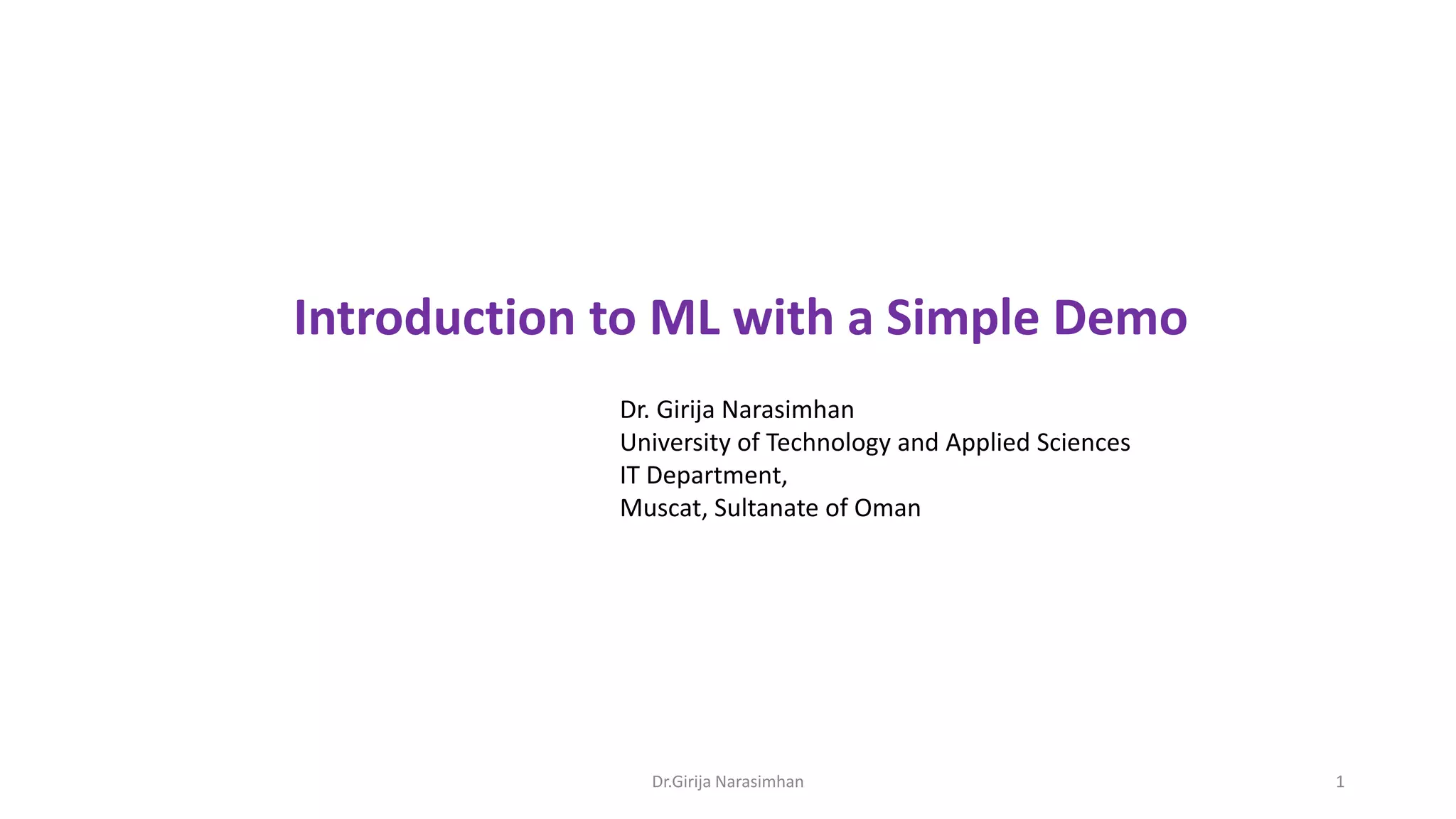 Introduction to ml | PPT