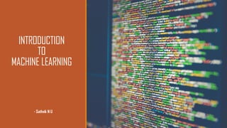 Introduction to Machine Learning | PPT