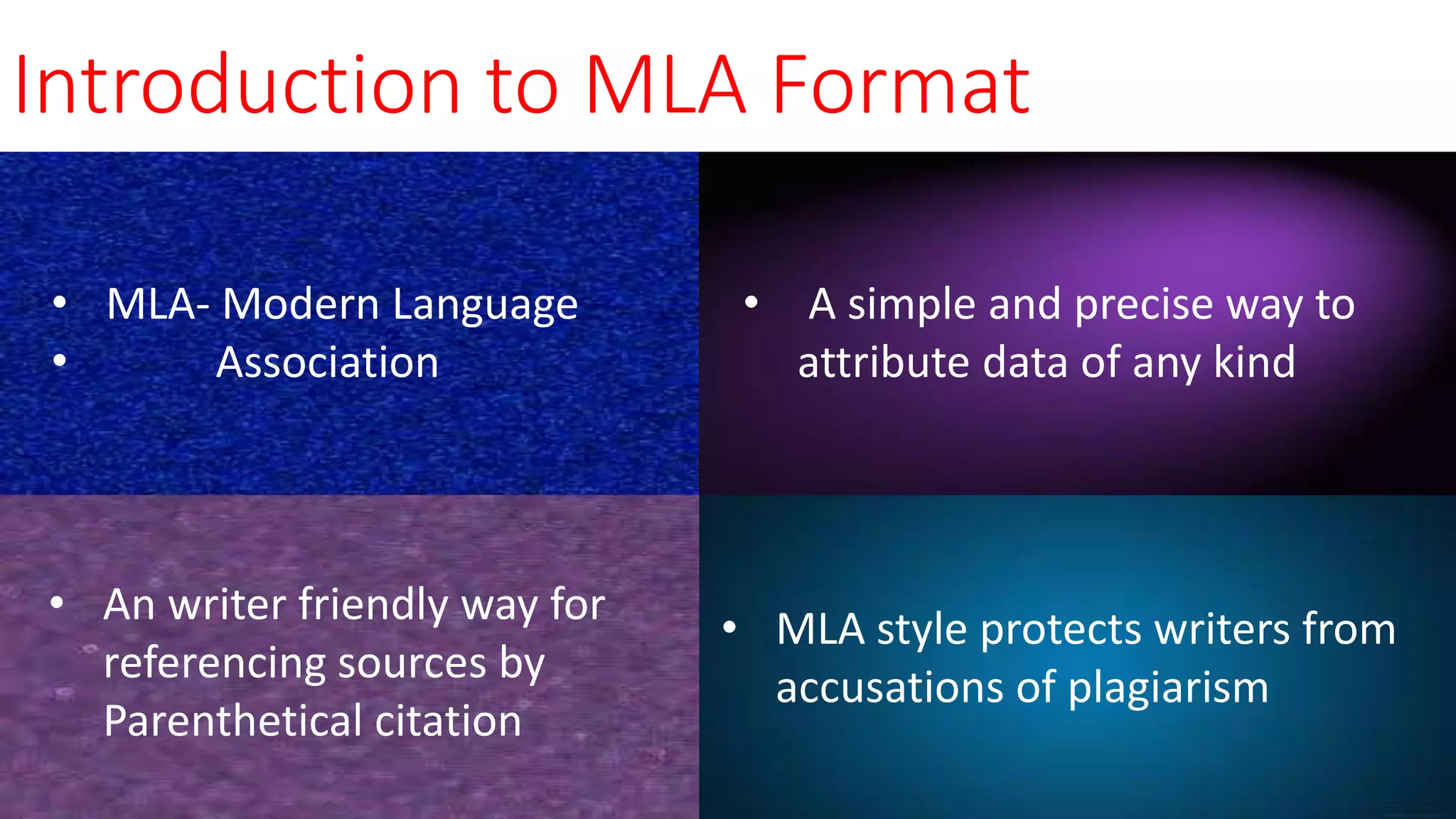 Introduction to mla citation format | PPT