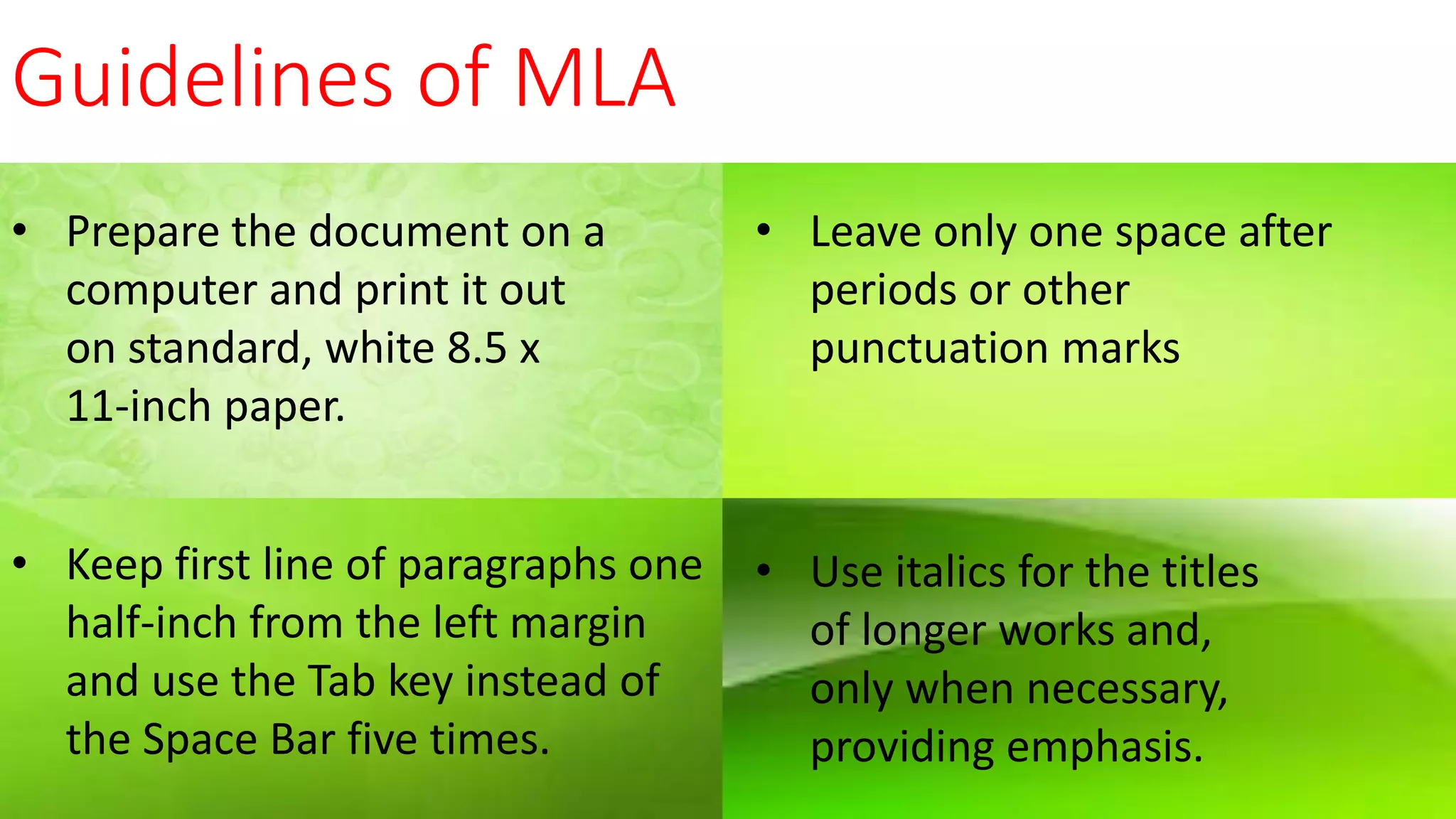 Introduction To Mla Citation Format | Ppt