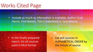 Introduction to mla citation format | PPTX | Desktop Publishing ...
