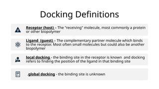 INTRODUCTION TO MLAECULAR DOCKING between two molecules | PPT