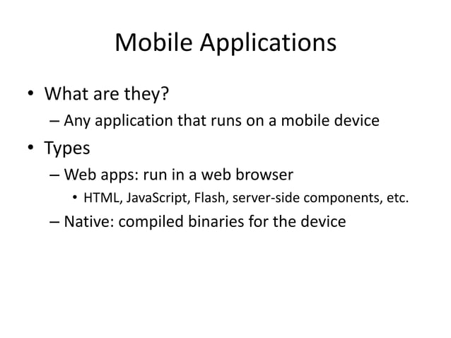 Introduction to mobile application | PPSX