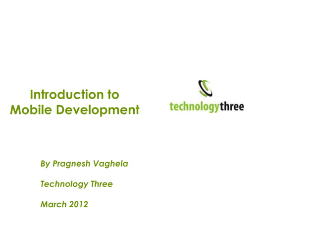 Introduction to Mobile Development | PPTX