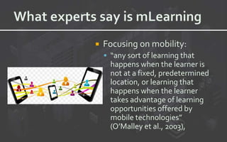 Introduction to mobile learning | PPT