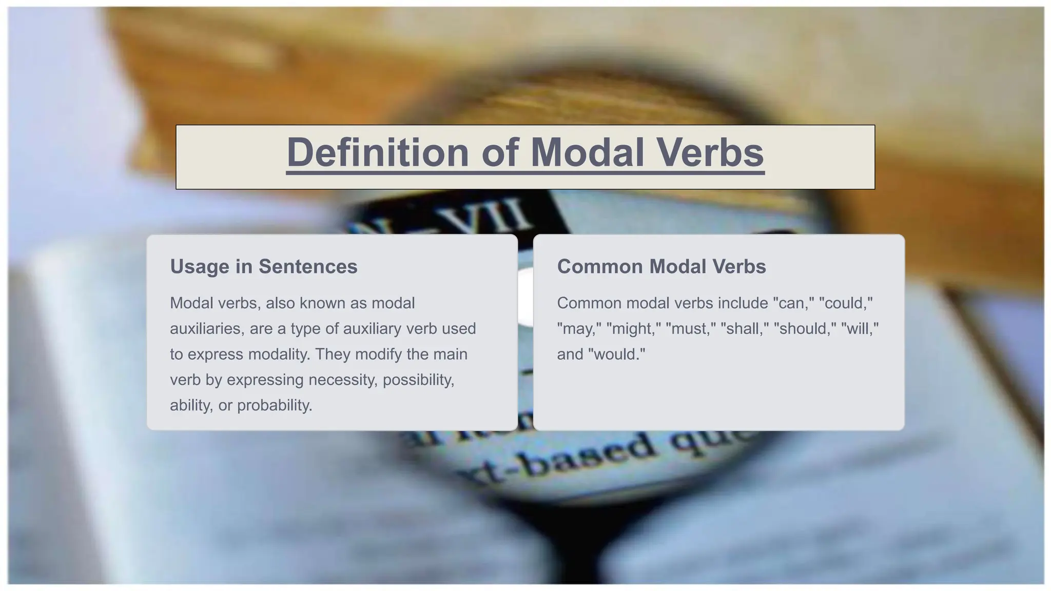 "Modal Mysteries Unveiled: A Journey into Verbal Magic" | PPTX