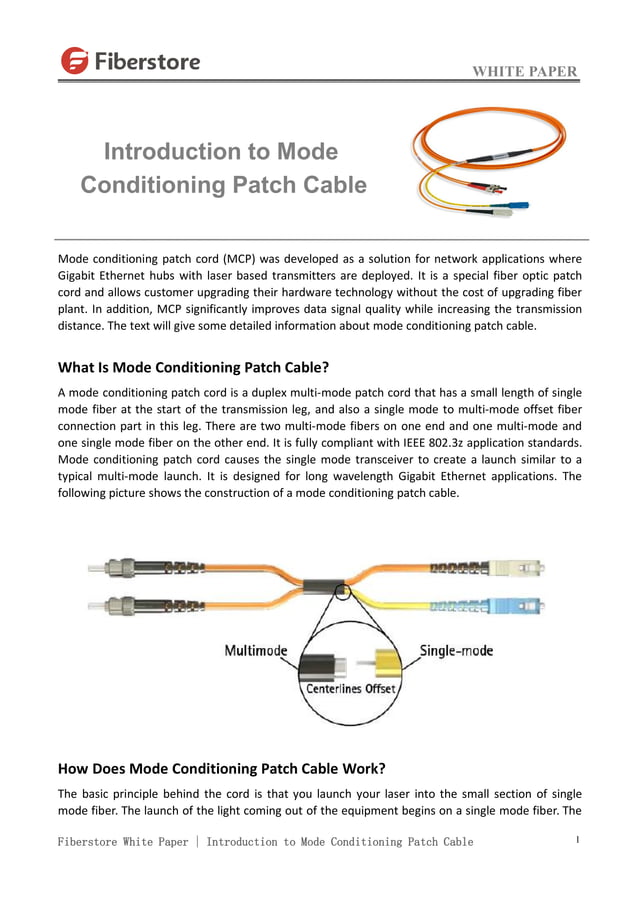 Introduction to Mode Conditioning Patch Cable | PDF | Technology & Computing