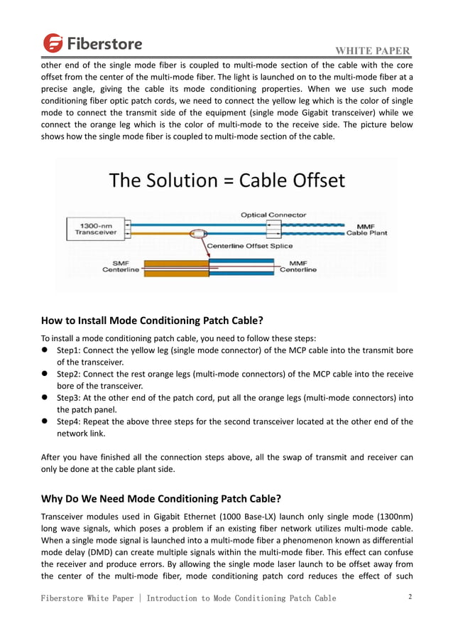 Introduction to Mode Conditioning Patch Cable | PDF | Technology & Computing