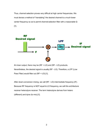 Introduction to modern receiver | PDF