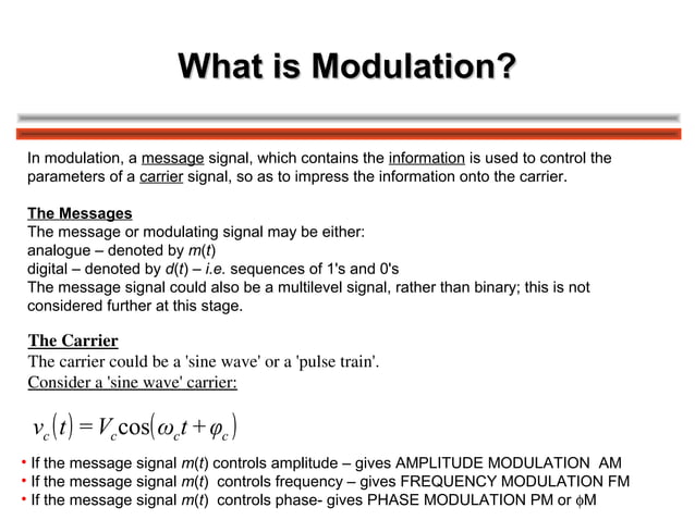 Introduction to modulation and demodulation | PPT