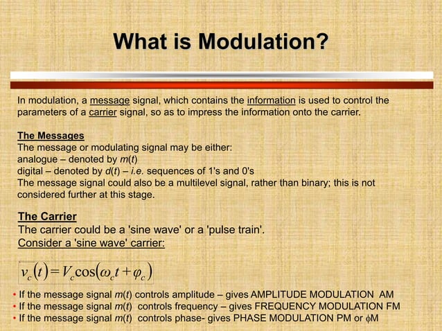 Introduction to Modulation and Demodulation.pptx | Digital Audio ...
