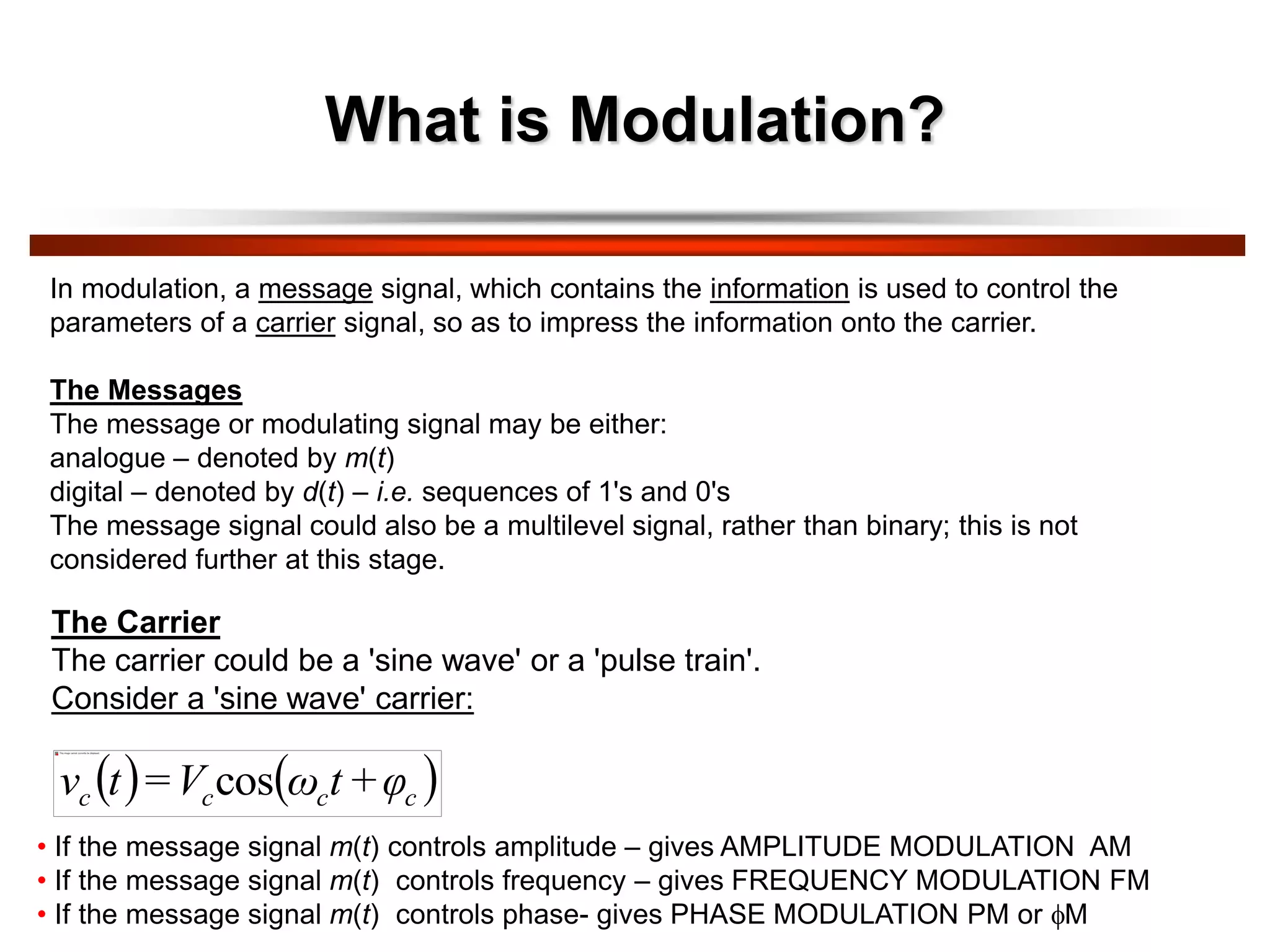 Introduction to Modulation and Demodulation.ppt | Digital Audio | Computer Software and Applications