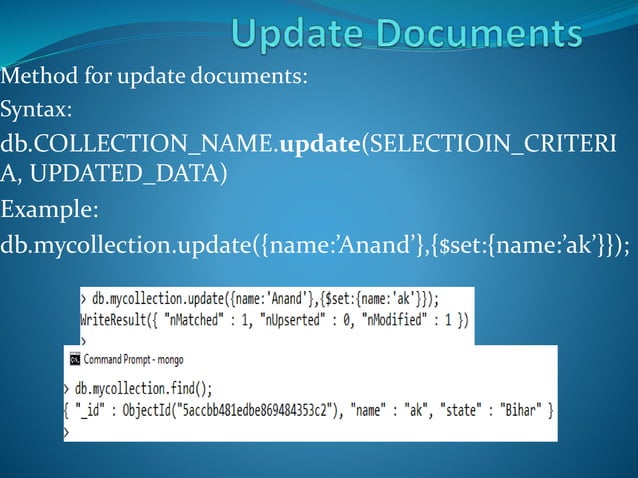 Introduction to MongoDB and CRUD operations | PPTX
