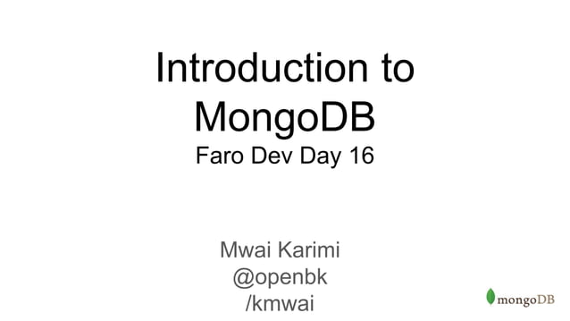 Introduction to mongo db | PDF