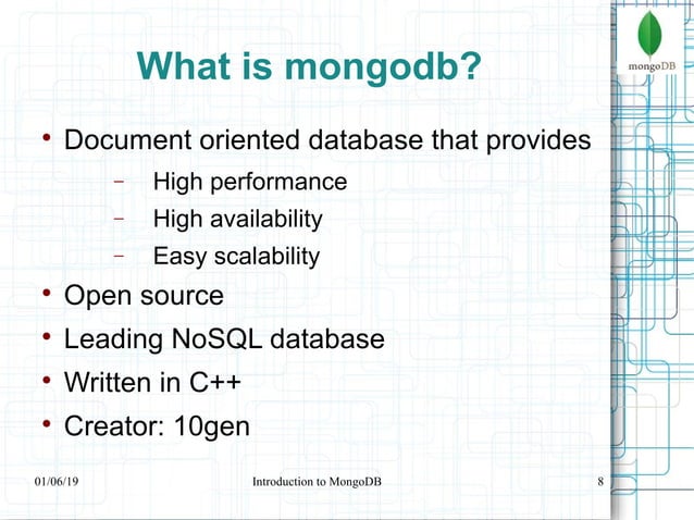 Introduction to mongodb | PPT