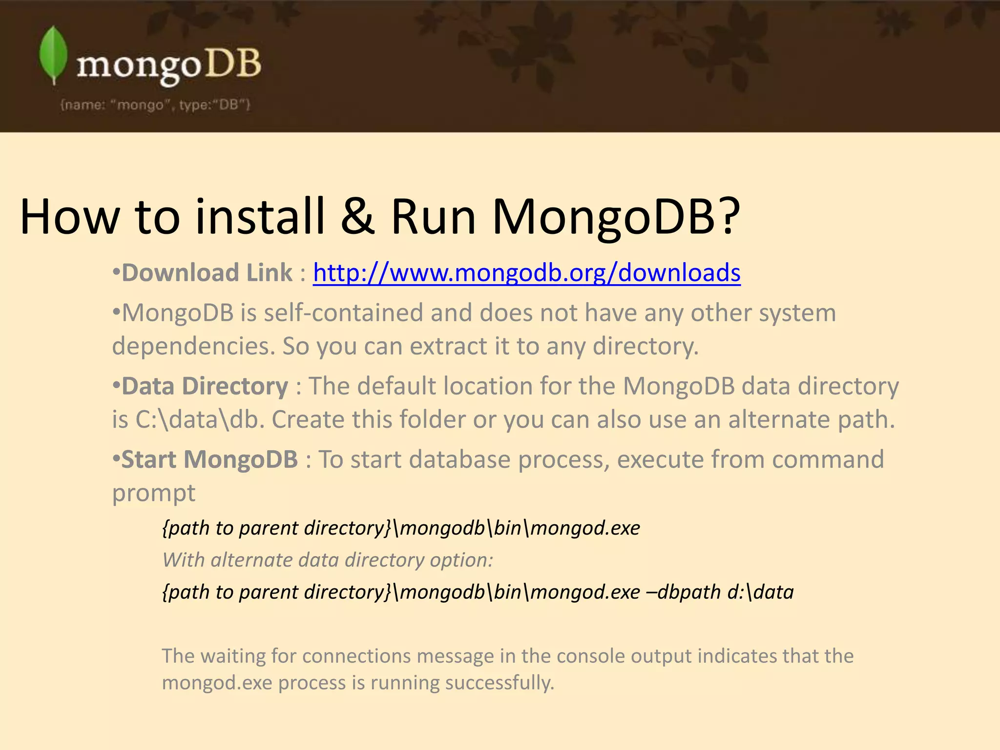 Introduction to mongo db | PPTX