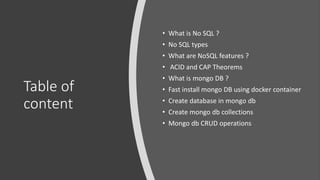 Introduction to mongodb | PPT
