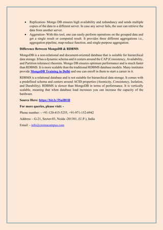 Introduction to MongoDB How is it Different from RDBMS | PDF