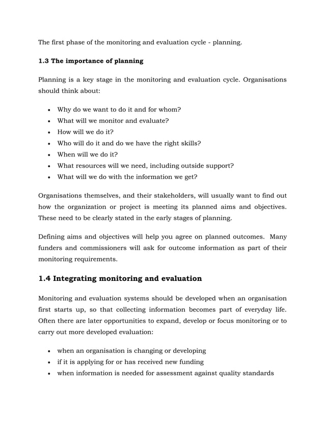 Introduction To Monitoring And Evaluation