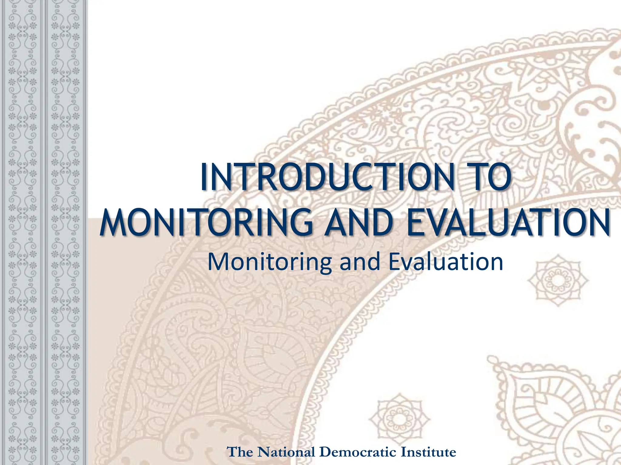 Introduction To Monitoring And Evaluationppt