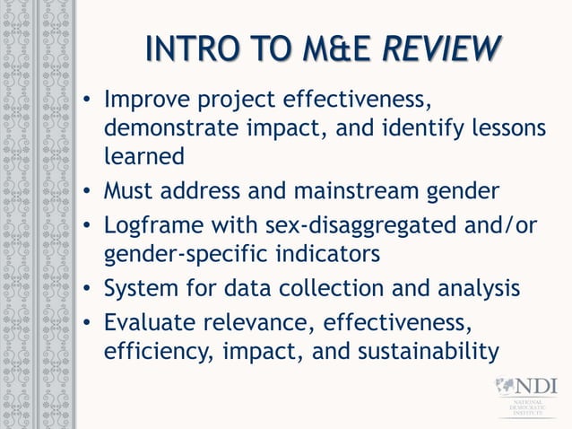 Introduction To Monitoring And Evaluation Ppt