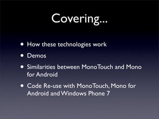 Introduction to MonoTouch and Monodroid/Mono for Android | PDF