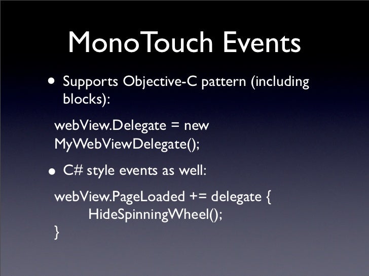 Introduction to MonoTouch and Monodroid/Mono for Android