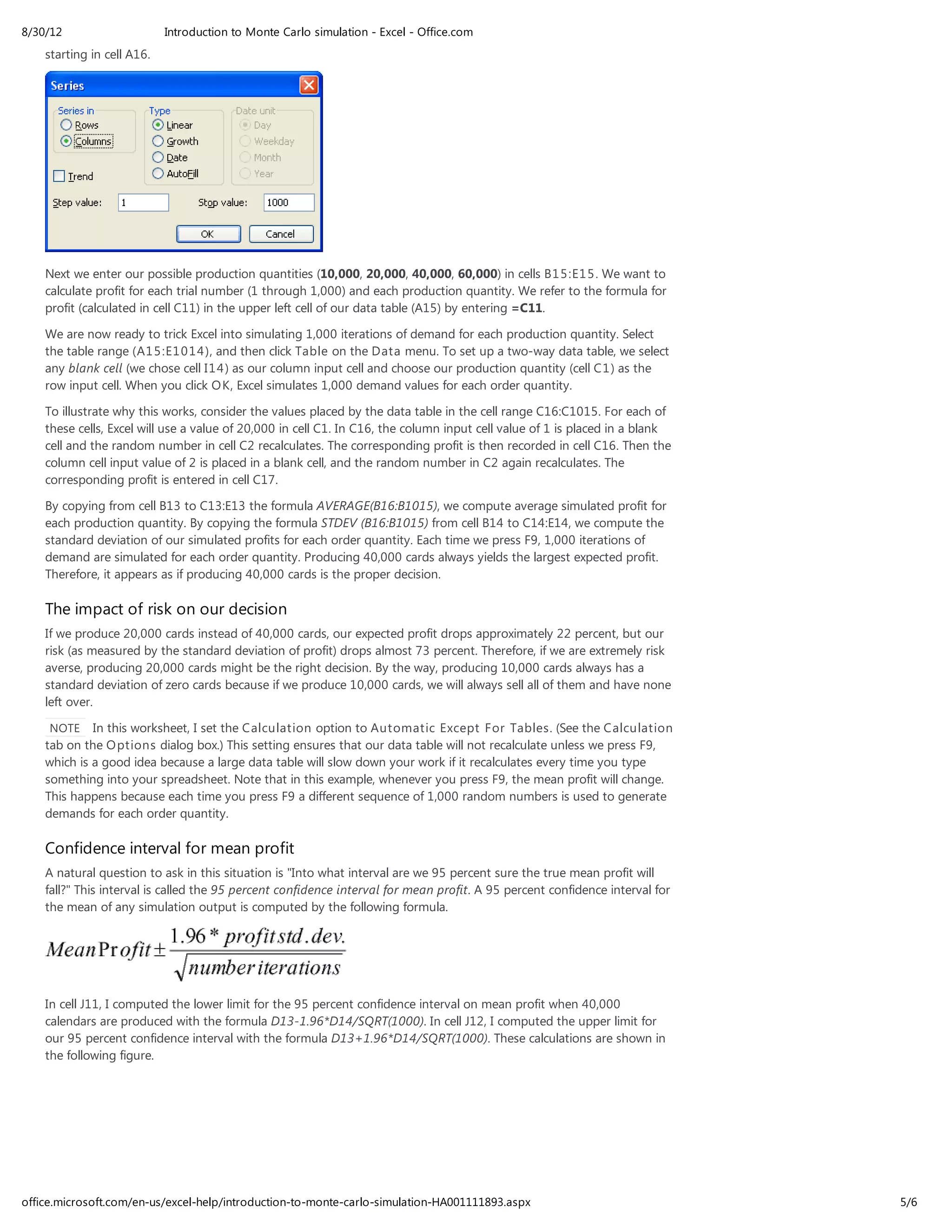 Introduction to monte carlo simulation excel - office | PDF