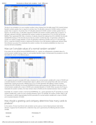 Introduction to monte carlo simulation excel - office | PDF