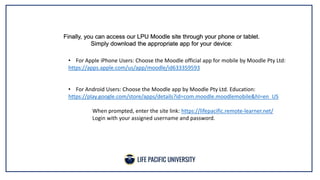 Introduction to Moodle for Life Pacific University Students | PPT