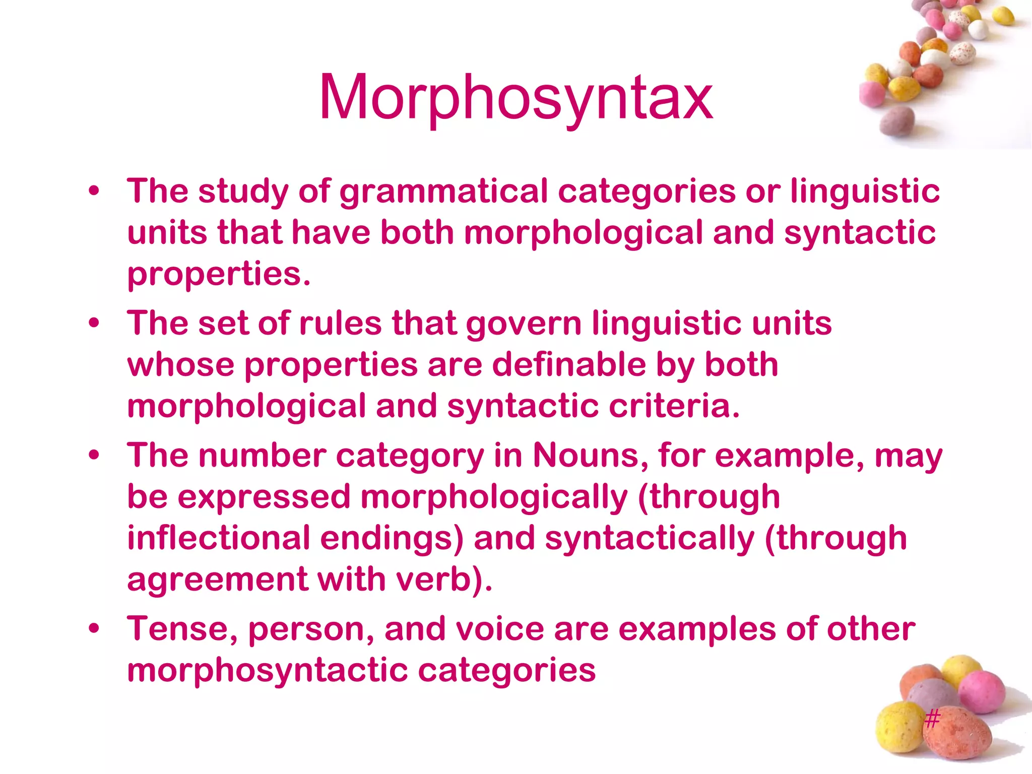 Introduction to morphosyntax | PDF