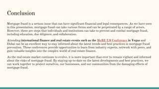 Introduction To Mortgage Fraud- A Guide By MoRE 2.0 Conference | PPT