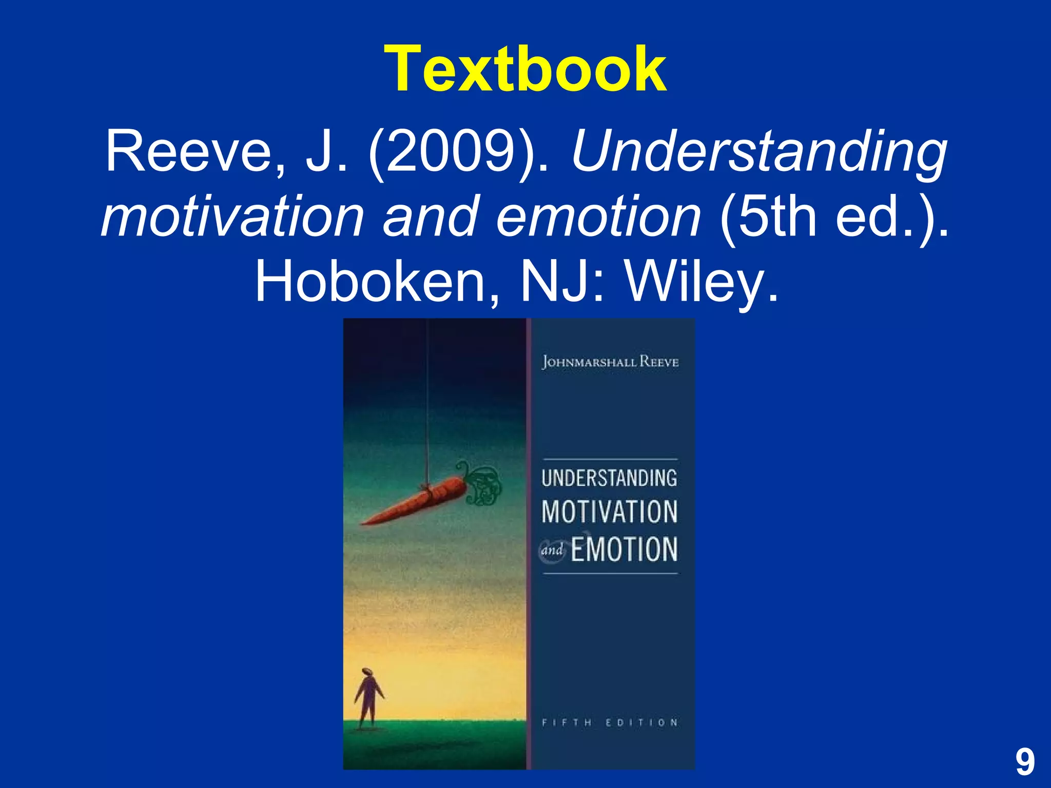 Introduction to motivation and emotion 2013 | ODP