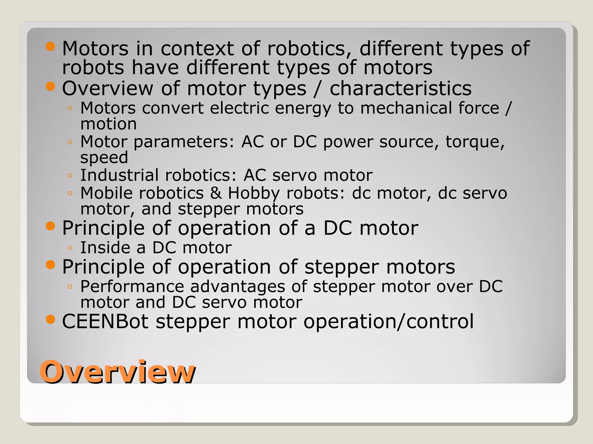 Introduction to motors | PPT