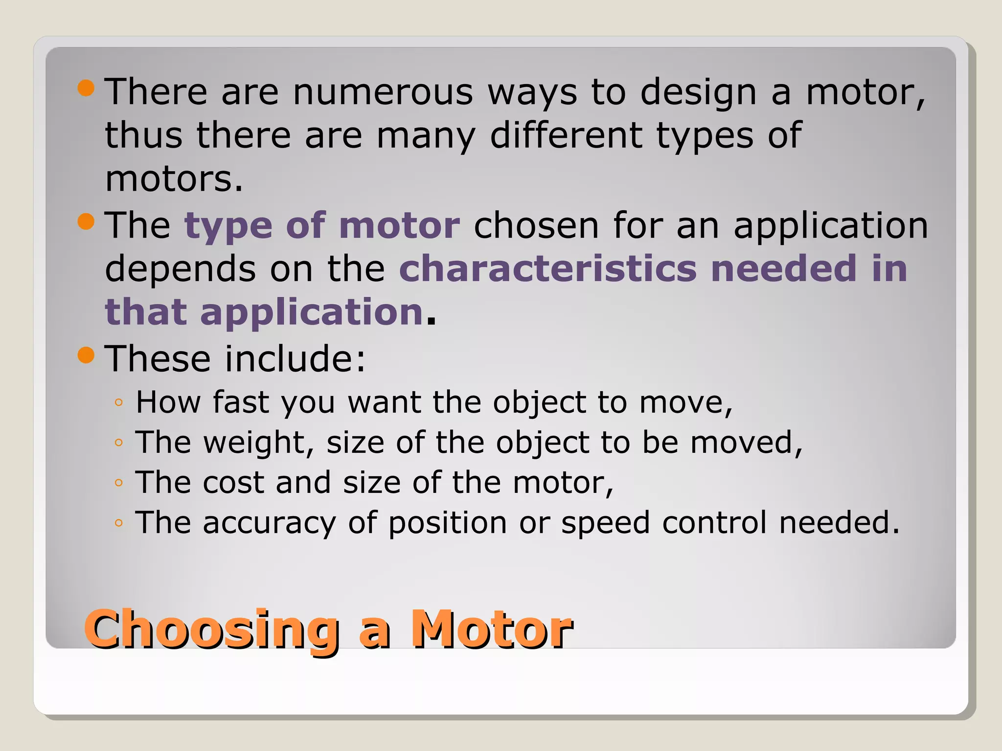 Introduction to motors | PPT