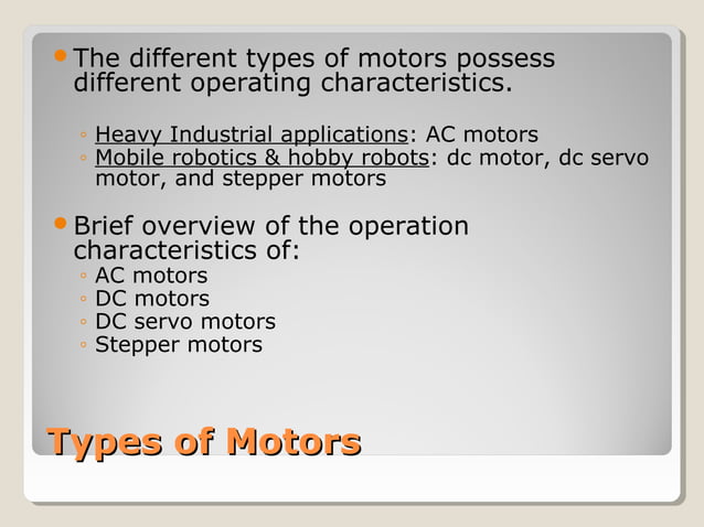 Introduction to motors | PPT