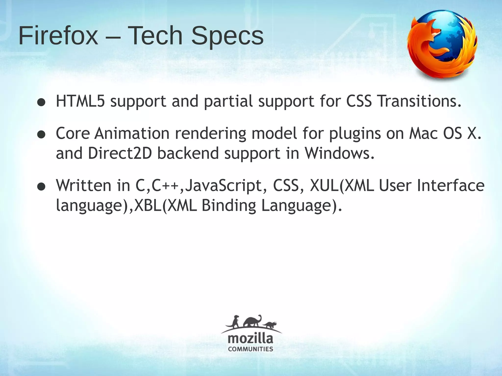 Introduction to mozilla and its projetcs | PPT