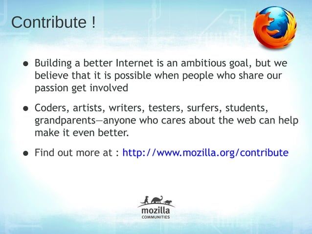 Introduction to mozilla and its projetcs | PPT