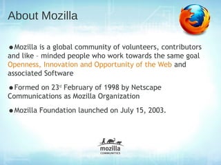 Introduction to mozilla and its projetcs | PPT