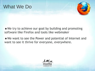 Introduction to mozilla and its projetcs | PPT