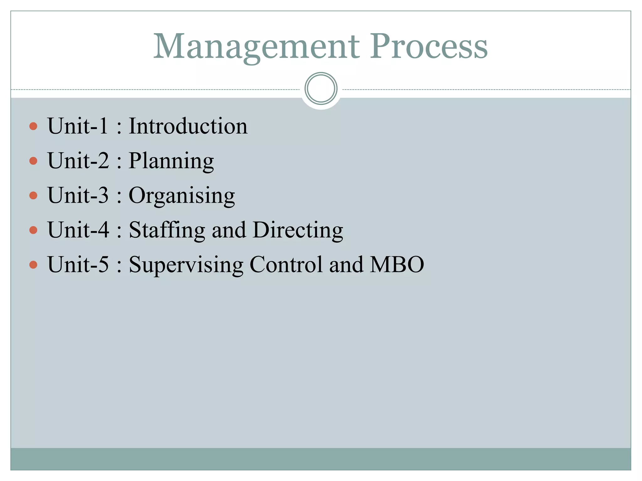 Introduction to Management Process | PPTX