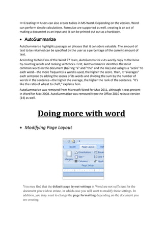 MS-WORD | DOCX | Operating Systems | Computer Software and Applications