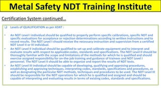 Introduction to Metal Safety NDT Training Institute | PDF