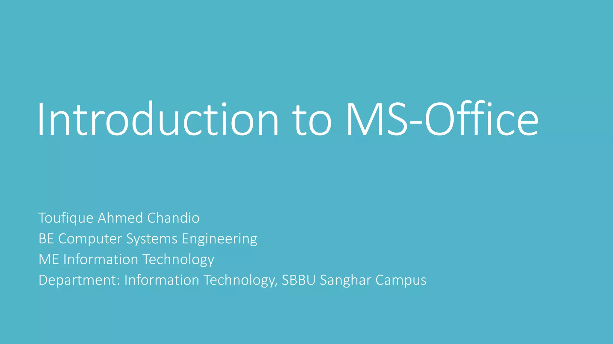 Introduction to Microsoft office | PPTX | Desktop Publishing | Computer ...