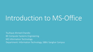 Introduction to Microsoft office | PPTX | Desktop Publishing | Computer ...