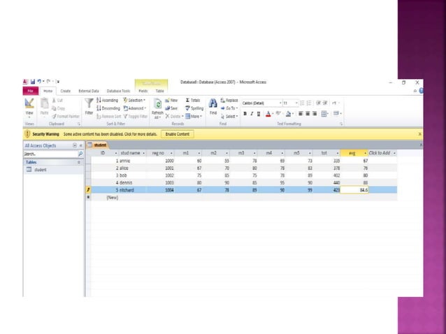 Introduction to ms access | PPTX | Databases | Computer Software and ...