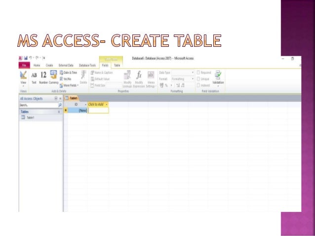 Introduction to ms access