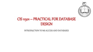 Introduction To Ms Access and Databases.pptx