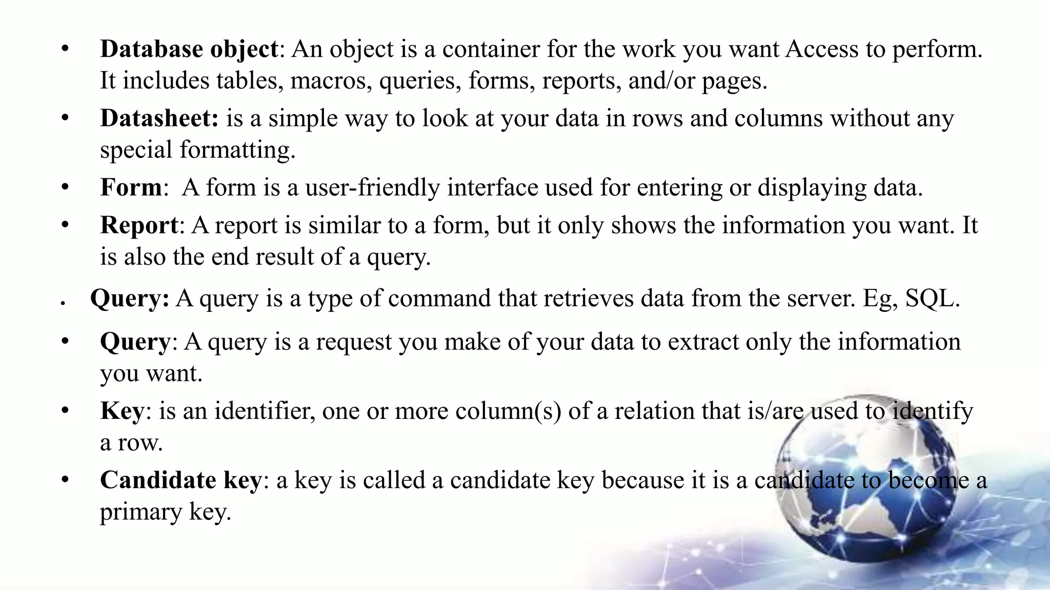 Introduction to ms access database | PPTX