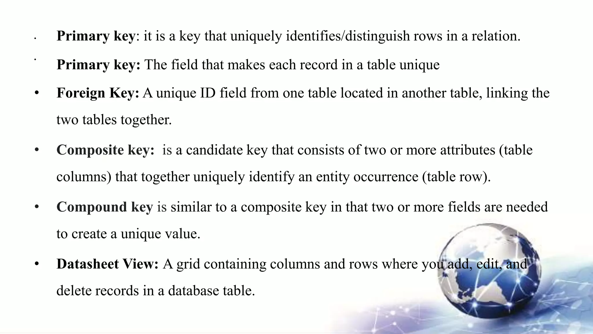 Introduction to ms access database | PPTX